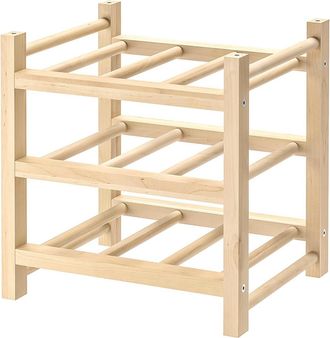 Generic Weinregal aus Holz, 3-stöckiger Weinhalter für Die Arbeitsplatte, Stapelbar, Stabil und Tragfähig, für Küche, Esszimmer, Bar Oder Weinkeller