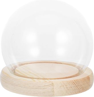 Amosfun Glasglocke Mit Landschafts-miniaturglocke Zur Blumenkonservierung Dekorativer Glashalter Mit St&auml;nder F&uuml;r Die Heimdekoration