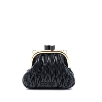 Miu Miu Black Leather Mini Matelasse Nappa Belle Clutch