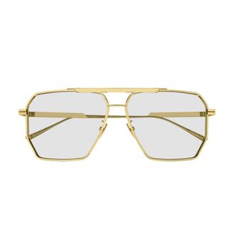Bottega Veneta Caravan Metall Sonnenbrille - - Accessories - unisex - Gelb - 60 MM