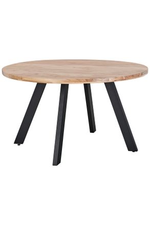 Livetastic Esstisch, Natur, Holz, Metall, Akazie, vollmassiv, Holz, rund, eckig, 130x76x130 cm, Esszimmer, Tische, Esstische, Esstische rund