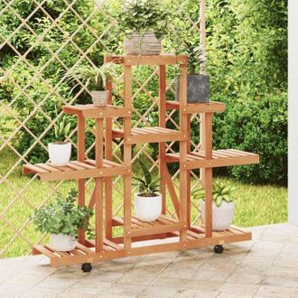 vidaXL Blumenst&auml;nder mit Rollen 110x25x101 cm Massivholz Tanne Vidaxl