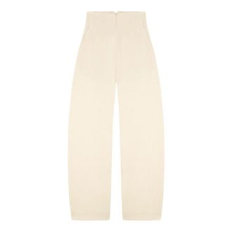 Cortana Taillierte High-Waist-Hose - - Trousers - Damen - Beige - M