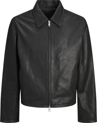 Jack & Jones Herren Jcosummit Leather Jacket, Black, l