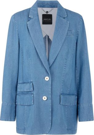 Marc Cain Femme, Vestes, Bleu, Taille: 40 FR Oversize Denim-Blazer Rethink Together