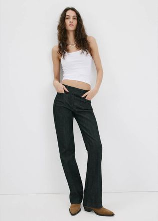 Mango Bottines su&egrave;de talon bloc tabac - Femme - 35 - MANGO