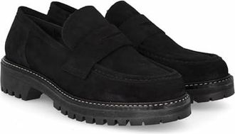 Lince Lince Mocasin Comodo | Semelle en caoutchouc | Semelle int&eacute;rieure en gel amovible | I53403 | Fabriqu&eacute;es en Espagne, Daim noir, 36 EU