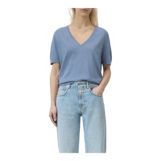 Closed V-Ausschnitt Stricktop - - Knitwear - Damen - Blau - M