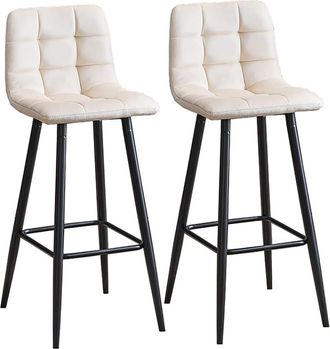 Generic 2er-Set Tresenhocker, hohe Barhocker, 65 cm Sitzh&ouml;he, weiche R&uuml;ckenlehne und Metallbeine