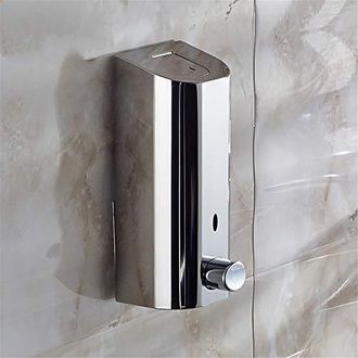 Iguana PUCLST Bad Edelstahl Seifenspender Händedesinfektionsmittel Hotel Seife Flüssigflasche Wand Duschgel Box Seifen- und Lotionspender (Farbe : Silber, Gr