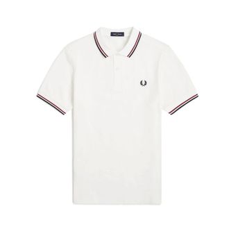 Fred Perry Homme, Tops, Blanc, Taille: 2XL Polo &agrave; Col Ray&eacute;
