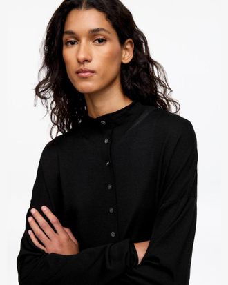 Arket Strickjacke Mit Stehkragen Aus Wollmischung -Schwarz