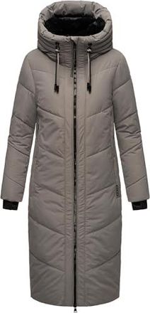 Marikoo Nadaree Manteau dhiver chaud matelassé pour femme avec capuche réglable et col haut Tailles XVI XS-XXL, gris, XS