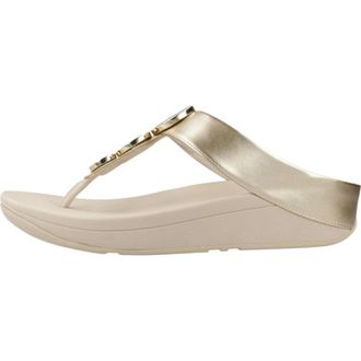 FitFlop Femme, Chaussures, Jaune, Taille: 38 EU Sandales M&eacute;talliques Halo &agrave; Perles Circulaires