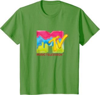 Giesswein Music Television Retro 80s Neon Paint Drip Melting Logo T-Shirt
