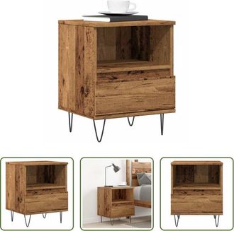 vidaXL Holzwerkstoff - Nachttisch Altholz-Optik 40x35x50 cm Holzwerkstoff