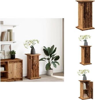 vidaXL Postament mit Stauraum Altholz-Optik 31x30x60 cm Holzwerkstoff - Ständer - Blumenständer - Säule - Dekosäule