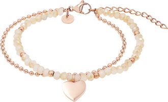 Tom Tailor Tom Tailor Armband f&uuml;r Damen, Edelstahl, mit Glas, 16+4 cm, rosefarben, Herz, Geschenkidee, Armschmuck, Damenschmuck, 2100642