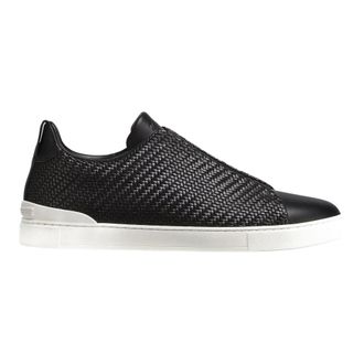 Ermenegildo Zegna Homme, Chaussures, Noir, Taille: 41 EU Baskets Triple Stitch en cuir