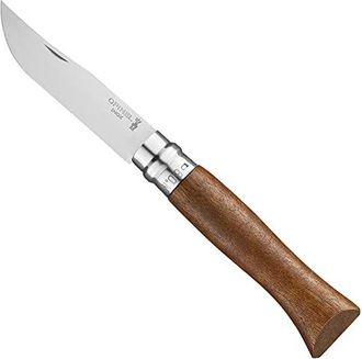 Opinel Opinel - Boîte N°9 Couteau de Poche - Lame Inox - Manche en Noyer - Confort de Coupe, Usage Quotidien - Bague de Sécurité Virobloc - Fabrication Franç