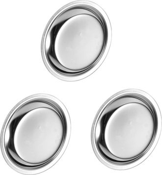 Pretyzoom 3 St&uuml;ck Runde Teebeutel-untertasse Aus Edelstahl Hitzebest&auml;ndige Tassenmatte F&uuml;r K&uuml;che Und Zuhause Teeservice-zubeh&ouml;r