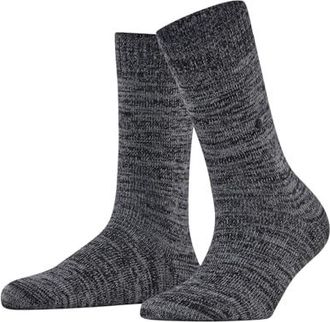 Burlington Knittingham W So laine coton fantaisie 1 paire, Chaussettes Femme, Noir Black 3000, 36-41