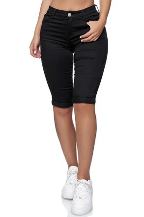 Elara Damen 3/4 Jeans Push Up Capri Chunkyrayan HB2581 Black-38 (M)