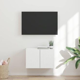 vidaXL vidaXL Meuble TV mural Blanc 59,5 x 31 x 40 cm Bois ding&eacute;nierie