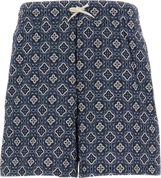 Les Deux Homme, Maillots de bain, Bleu, Taille: M Pantaloncini motivo arabesque