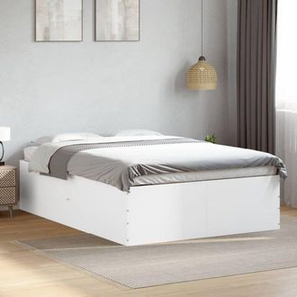 vidaXL Cadre de lit sans matelas blanc 135x190 cm Vidaxl