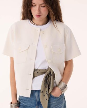 Kujten Veste crop col rond cachemire - Veste Zafira