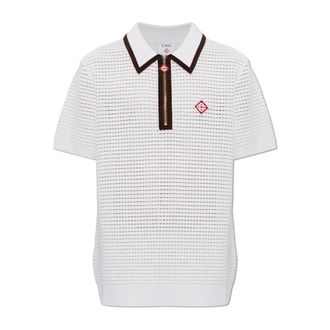 Casablanca Homme, Tops, Beige, Taille: L Polo en laine avec &eacute;cusson logo