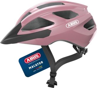 ABUS Rennradhelm Macator - sportiver Fahrradhelm f&uuml;r Einsteiger - auch f&uuml;r Zopftr&auml;ger/-innen - f&uuml;r Damen und Herren - Rosa Gl&auml;nzend, Gr&ouml;&szlig;e M
