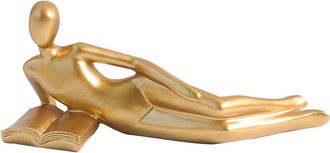 Generic Lesender goldene Statue deko, Harz Moderne &auml;sthetische Skulptur, abstrakte Kunstfigur, Tischdekoration, Tischdeko, Desktop Dekoration, Sammlerst&uuml;ck, f