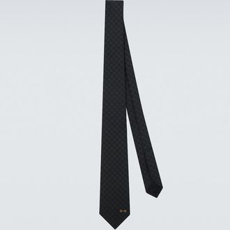 Gucci Krawatte Horsebit GG aus Seiden-Jacquard