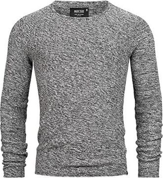 Indicode Hommes Loakim Knit Sweater | Pull tricoté Classique, chiné Charcoal Mix M