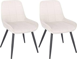 Woltu Esszimmerstühle 2er Set, Polsterstuhl Samt, Küchenstuhl gepolstert, Akzentstuhl für Wohnzimmer Schlafzimmer Küche, ergonomischer Stuhl mit