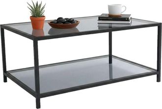 Dmora Wohnzimmertisch Diphda, Niedriger Wohnzimmertisch, Kaffeeregal, Couchtisch f&uuml;r Sofa, 90x60h40 cm, Schwarz, mit verst&auml;rkter Verpackung - Dmora