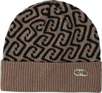 Liu Jo Logo Beanie Jacquard - - Accessories - Damen - Braun - ONE SIZE