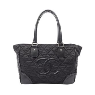Chanel Pre-owned Paris-New-York Nylon Leder Tote Bag - - Pre-owned - Damen - Schwarzk - ONE SIZE