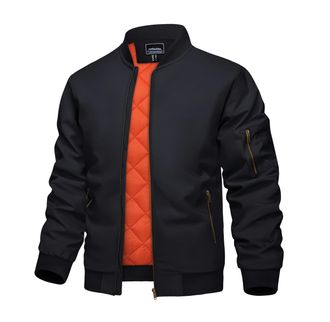 KEFITEVD Jacke für Männer Fleece Bomberjacke Relax Fit Midweight Sportswear Jacke Herren Windbreaker Jacken Warme Wintermäntel
