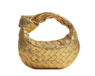 Bottega Veneta Limited Edition Craque Gold MetallicLeather Jodie Bag