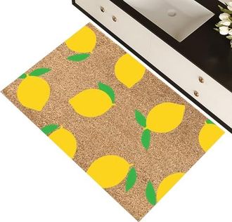 Generico Paillasson de bienvenue - Paillasson d&eacute;t&eacute; pour ext&eacute;rieur - Motif past&egrave;que - D&eacute;coration Hello Summer, 40 x 61 cm, antid&eacute;rapant, saisonnier, avec dos en