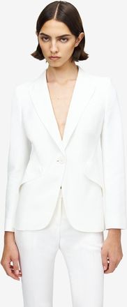 Alexander McQueen Blazer aus Blatt-Cr&ecirc;pe mit Revers-Schulter - Item 585442QEAAA9007