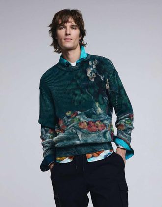 Desigual Still Life - Pull textur&eacute; - Bleu