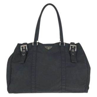 Prada Pre-owned Nylon Tessuto Triangle Logo Tote Bag - - Pre-owned - Damen - Schwarzk - ONE SIZE