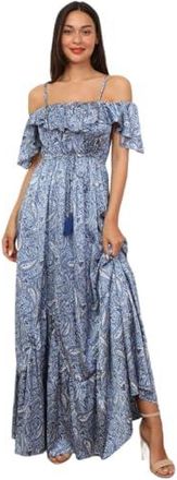 La Modeuse Robe &eacute;vas&eacute;e &agrave; volants et motif cachemire