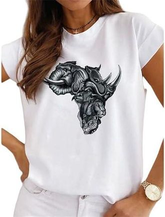 Keephen Cool Color&eacute; Carte Afrique T-Shirt Femmes Kente Amoureux de lAfrique Impression 3D T-Shirt Casual Manches Courtes Vacances Tops