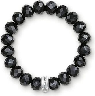 Thomas Sabo Thomas Sabo Damen-Armband 925 Silber Synthetischer Saphir schwarz 17.5 cm - X0035-023-11-L