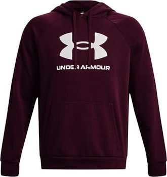 Under Armour Ua Rival Sweat &agrave; capuche en polaire avec logo pour homme (1 pi&egrave;ce), (600) Marron fonc&eacute; / Blanc, M